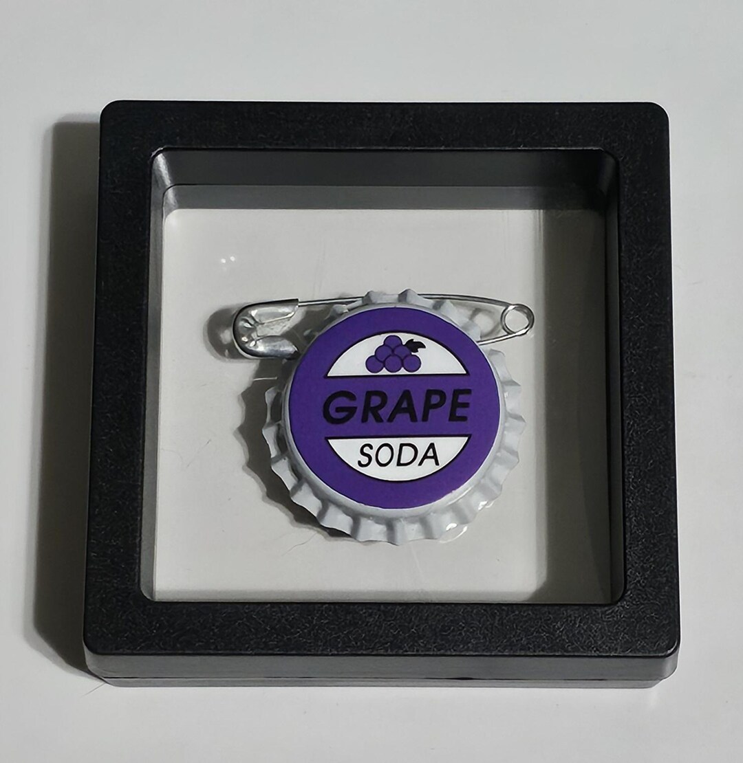 The Ellie Badge, Grape Soda Safety Pin Badge, Earrings, Keychain ...