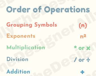 Pemdas Order of Operations - Etsy