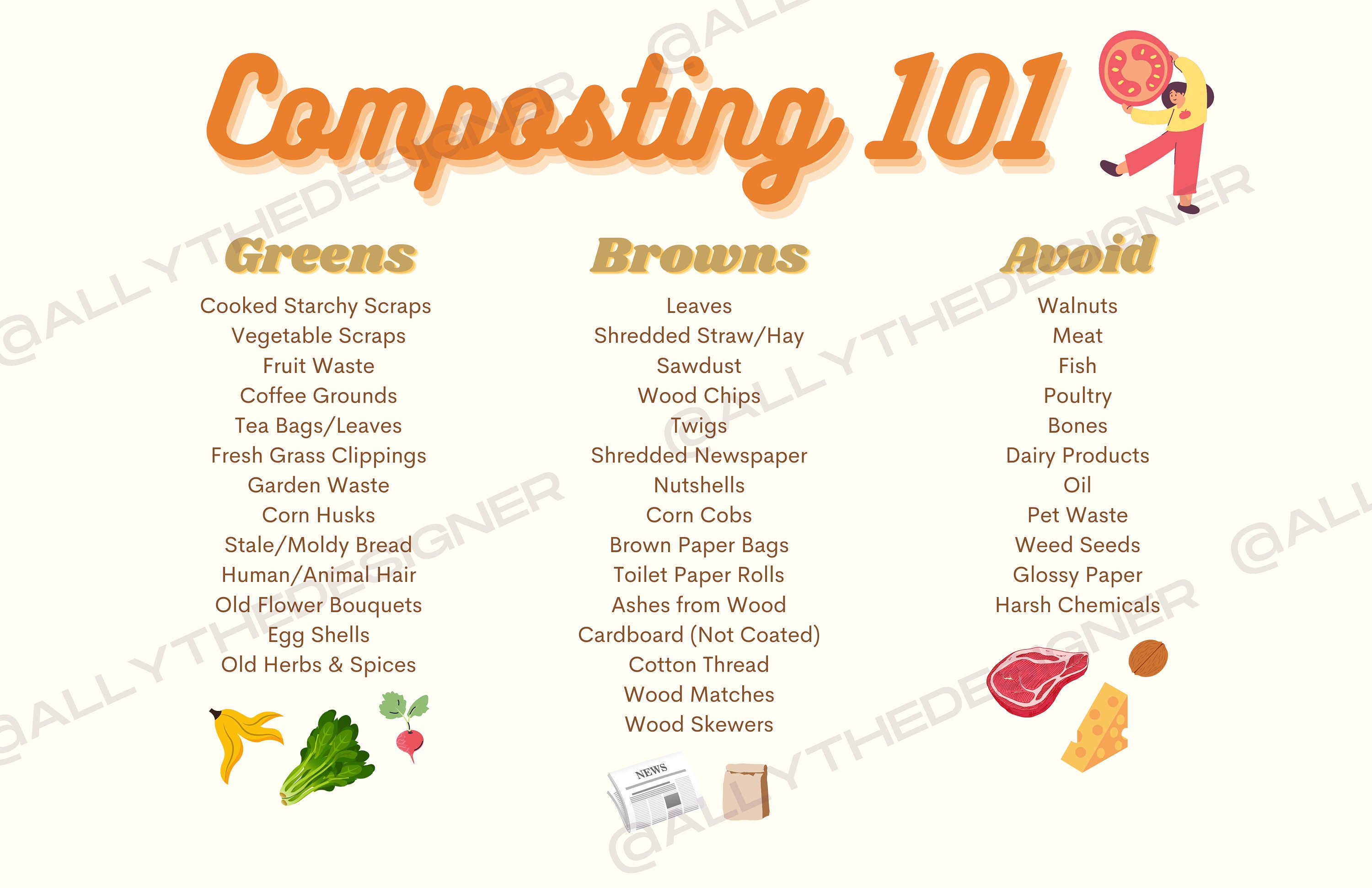 Composting 101, How To, Greens & Browns DIGITAL DOWNLOAD ONLY ...