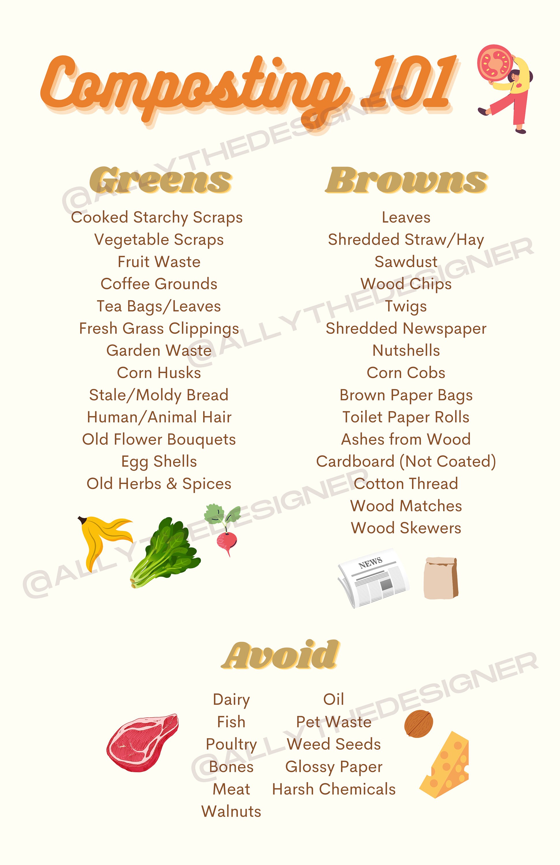 Composting 101, How To, Greens & Browns DIGITAL DOWNLOAD ONLY ...