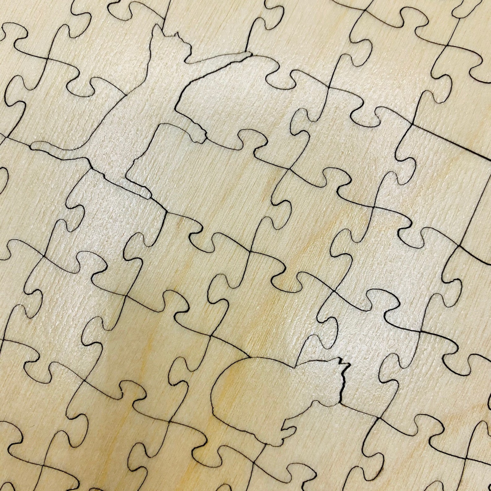 Curious Kitty Zen Puzzle - Hand Crafted Artisanal Wooden Jigsaw Puzzle ...