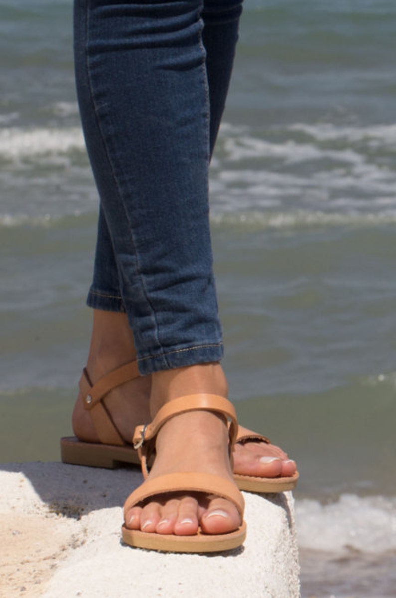 Sandales pour femmes sandales grecques en cuir sandale en | Etsy