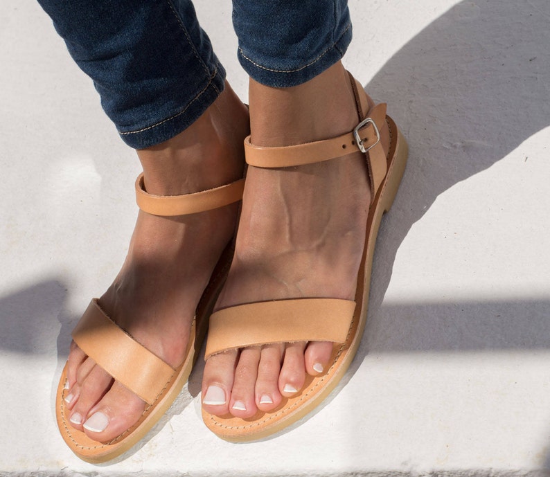 Sandales pour femmes sandales grecques en cuir sandale en | Etsy