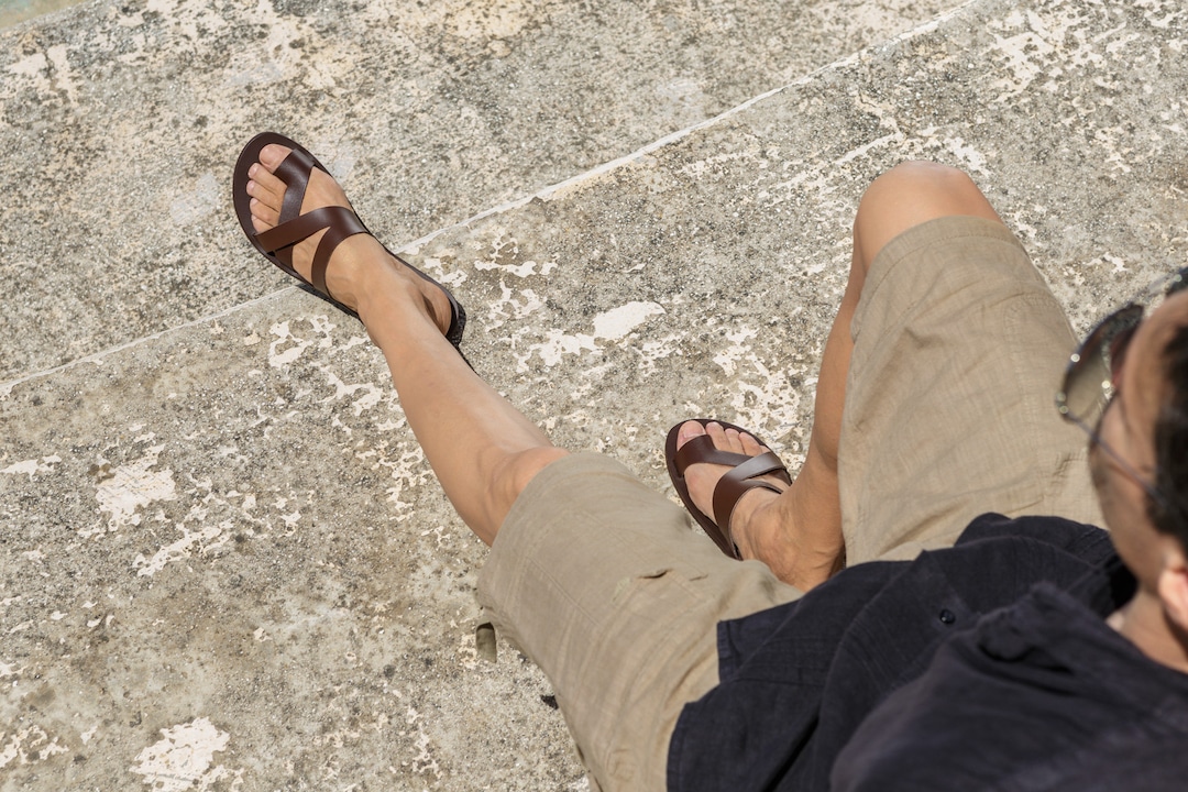 Men Greek Roman Leather Sandals, Handmade Greek Style Quality Men's ...