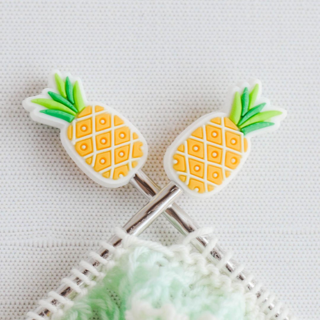 Pineapple Silicone Stitch Stoppers - Set of 2 - Knitting Needle Point ...
