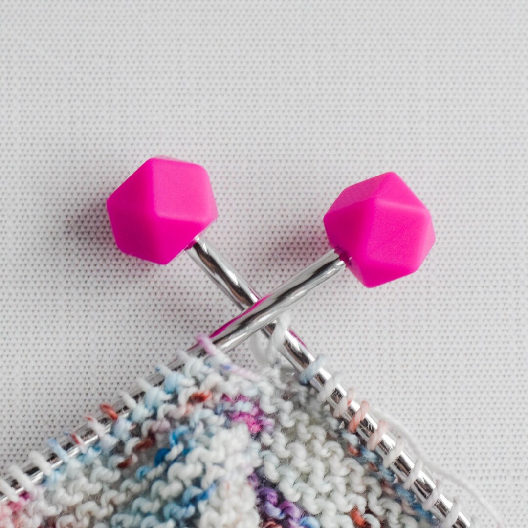 Hexagon Silicone Stitch Stoppers - Set of 2 - Knitting Needle Point ...