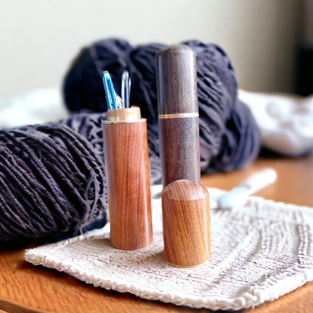Wooden Tapestry Needle Case With Darning Needles, Bent Needle, Storage ...