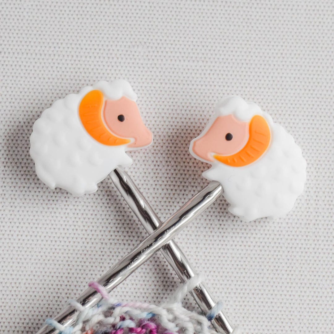 Sheep Ram Silicone Stitch Stoppers - Set of 2 - Knitting Needle Point ...