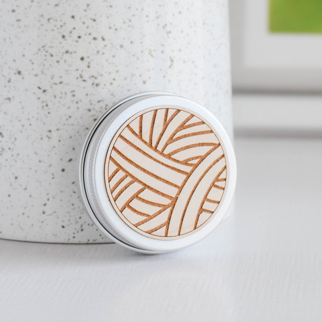 Knitting Tin Storage Container - Yarn Ball - Stitch Marker Holder ...