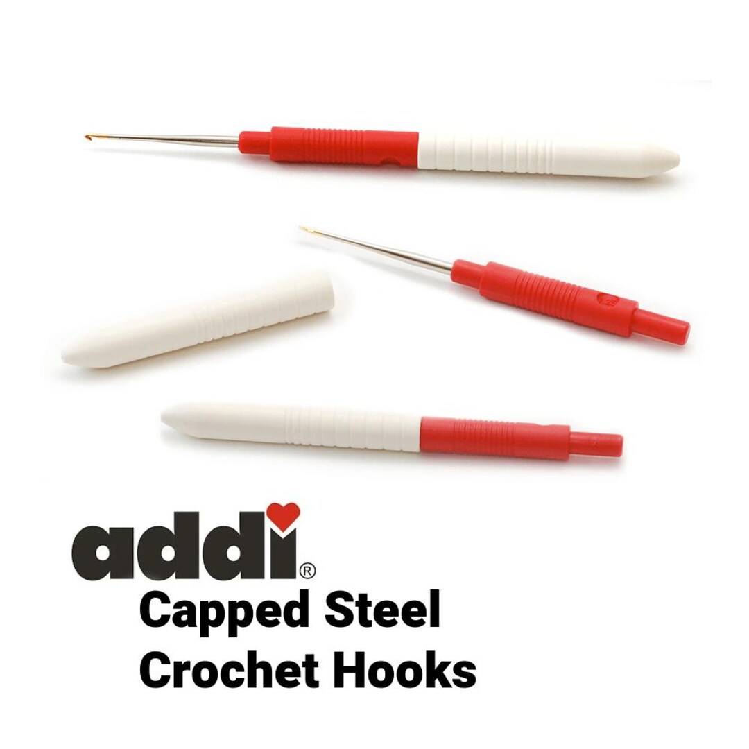 Addi Capped Steel Crochet Hook, Sizes .5mm - 1.75mm, Small Crochet ...