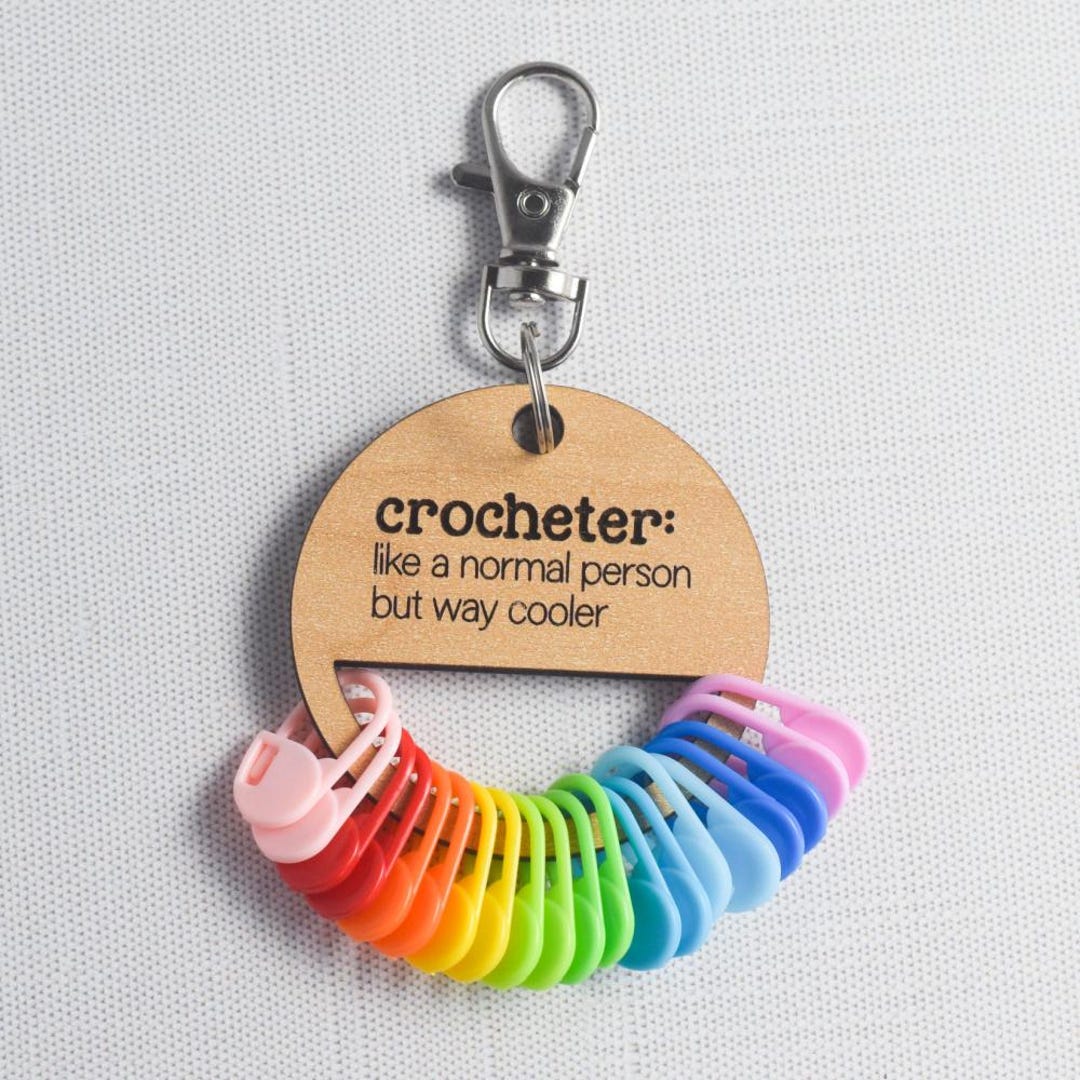Set of 20 Locking Stitch Markers Plus Holder, Stitch Marker Holder With ...