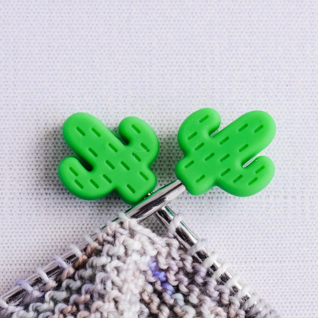 Cactus Silicone Stitch Stoppers - Set of 2 - Knitting Needle Point ...