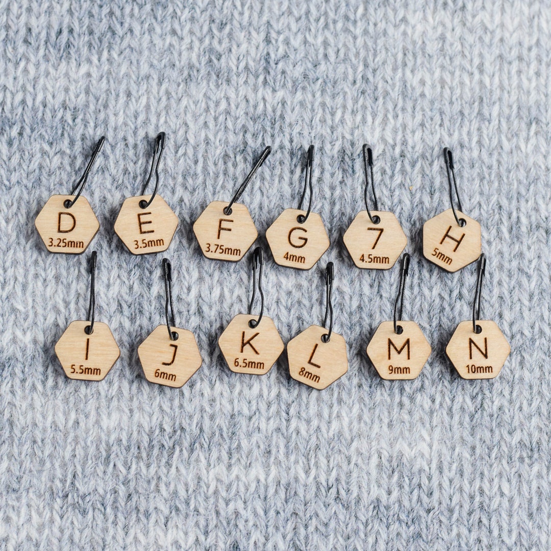 Set of 12 Crochet Hook Letter Reminder Marker Set, Hook Identifiers ...