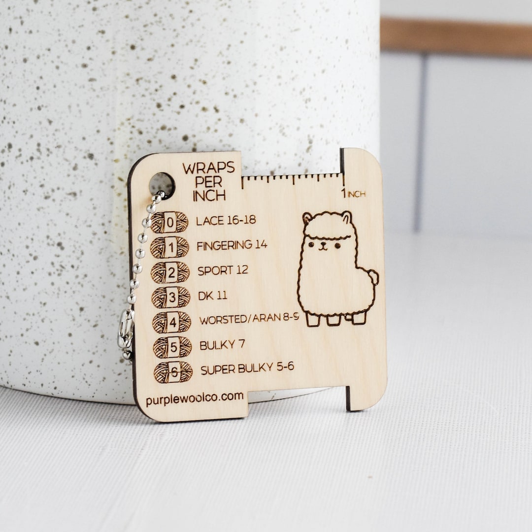 Wraps per Inch Tool Square, Yarn Gauge, Ruler and Knitting Instructions ...