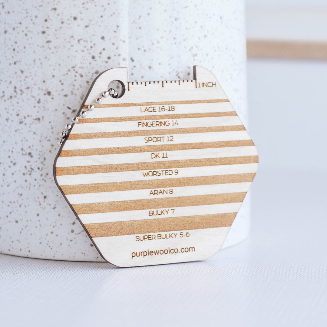 Wraps per Inch Tool Hexagon, Yarn Gauge, Ruler and Knitting ...