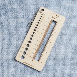 Knitting Swatch Gauge, Needle Gauge, Wood Knitting Accessories ...