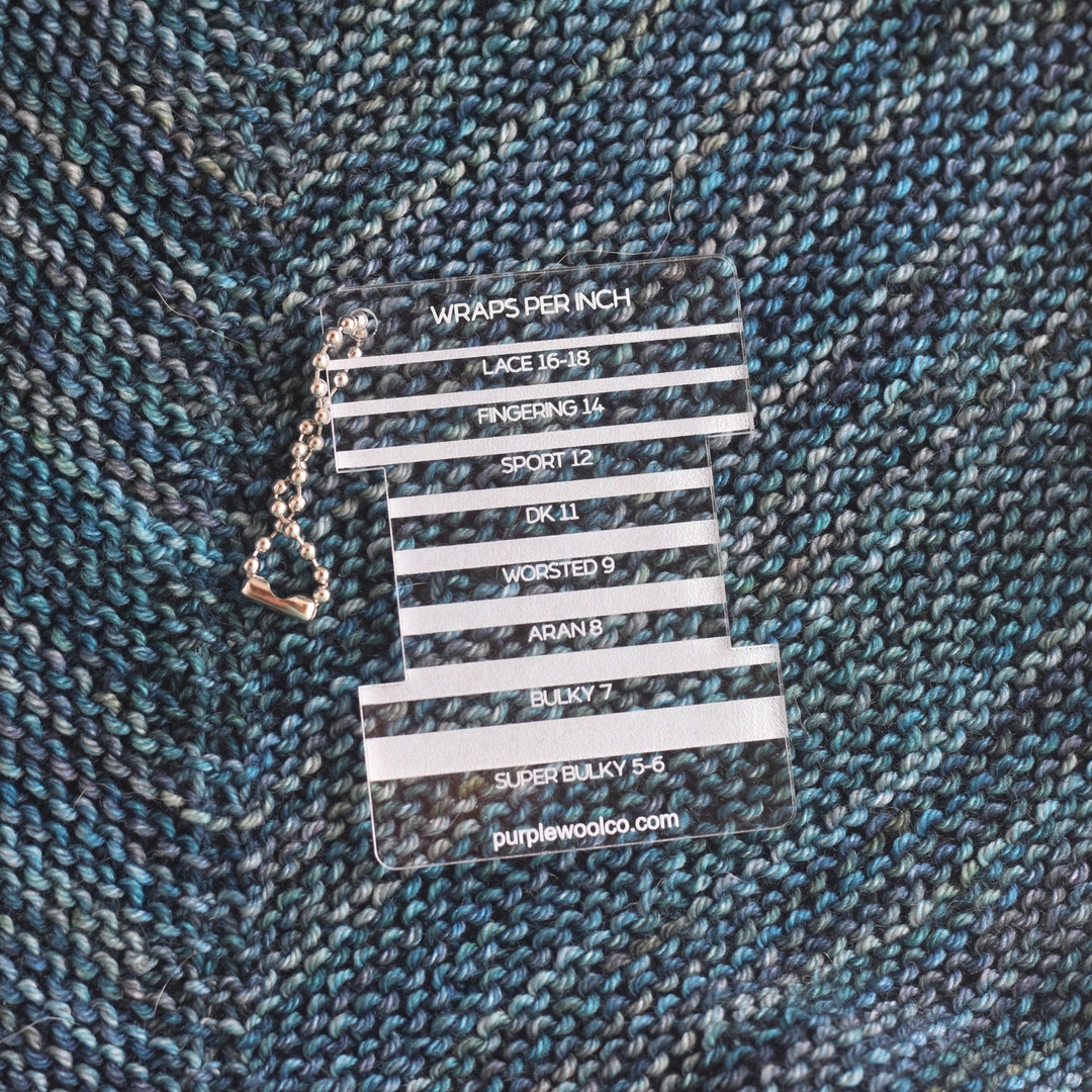 Wraps per Inch Tool, Yarn Gauge, Ruler and Knitting Instructions ...