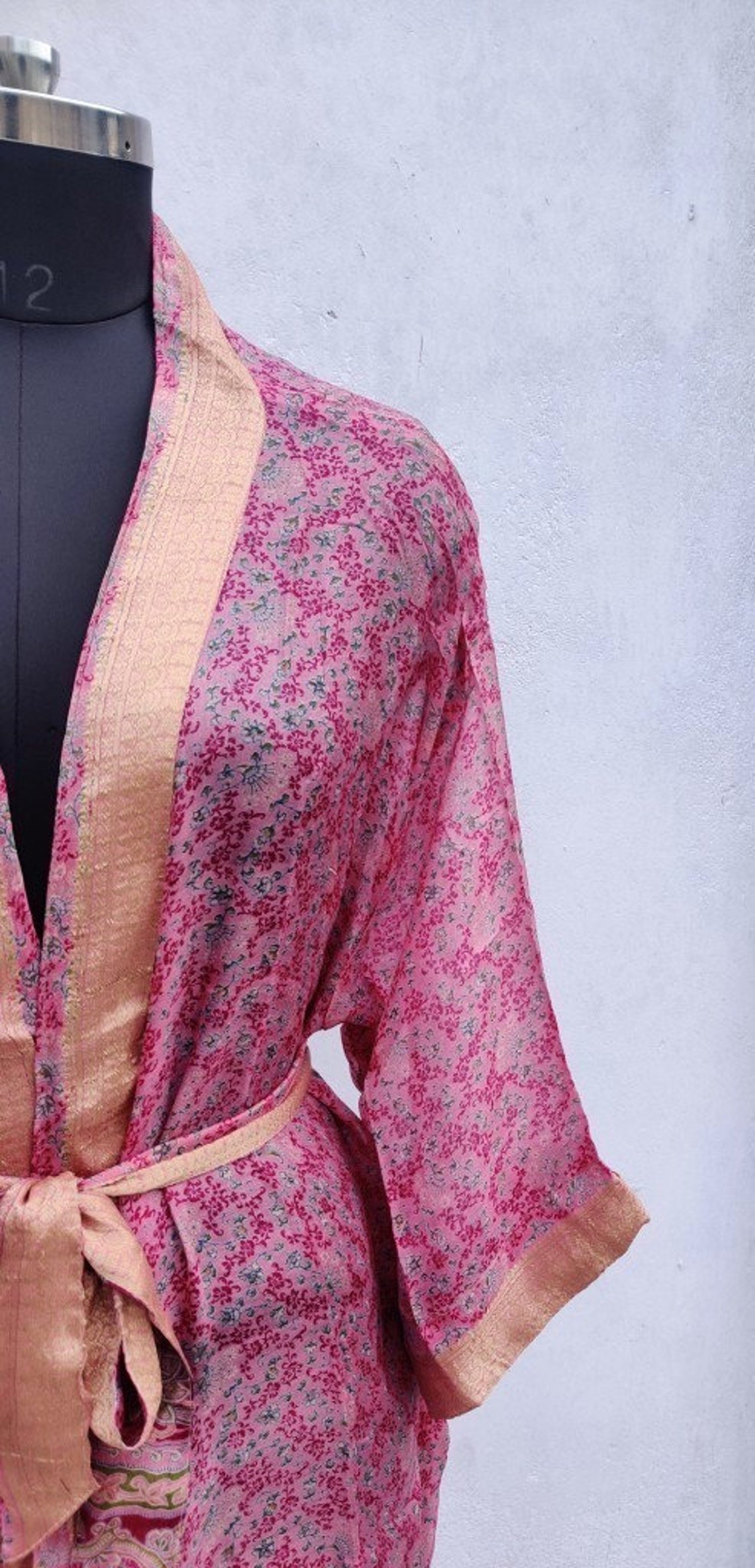 Womens Silk Robe Kimono Floral Kimono Robe Silk Robe Etsy