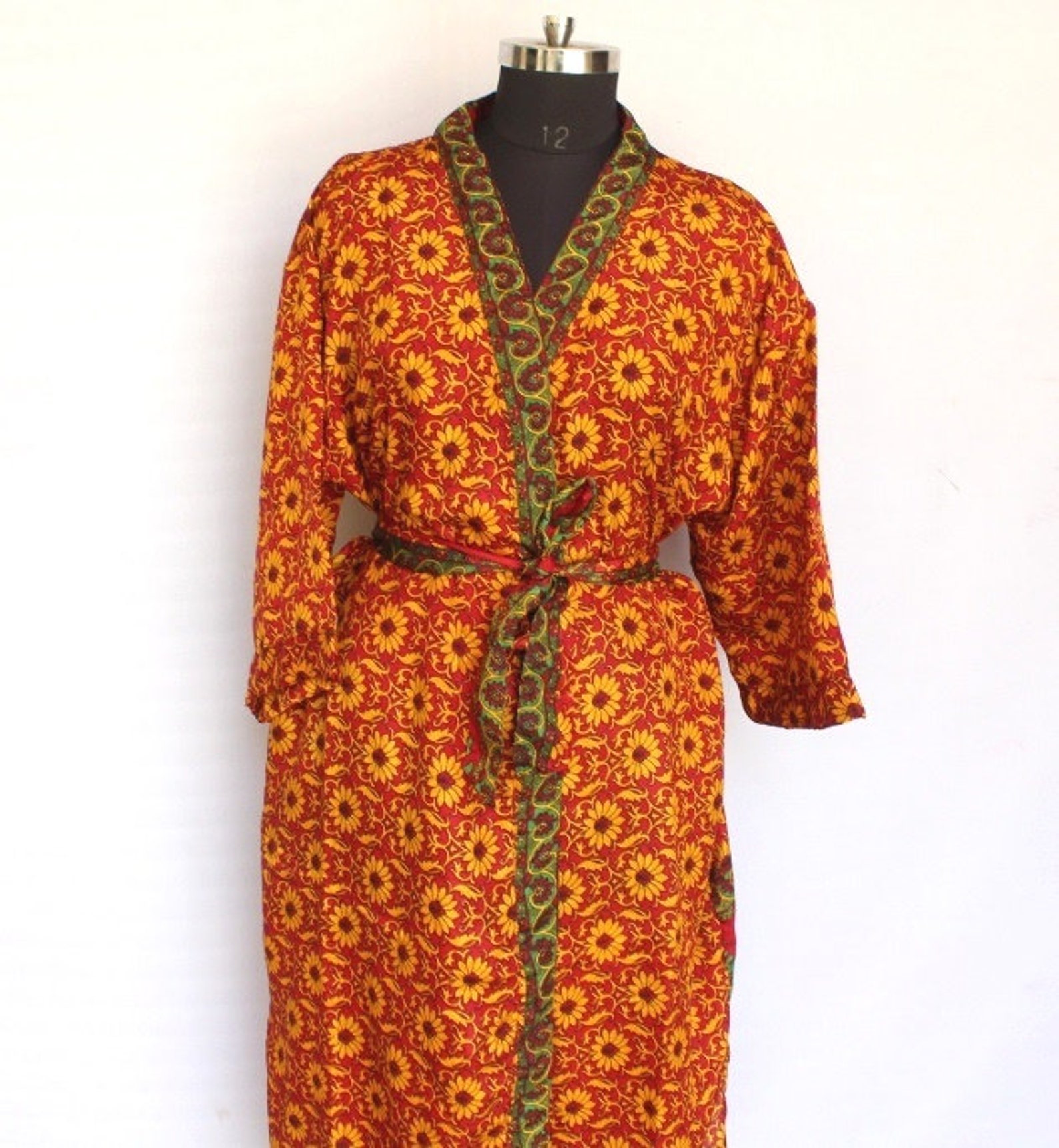 Handmade Indian Sari Kimono Beautiful Indian Bathrobe Night - Etsy