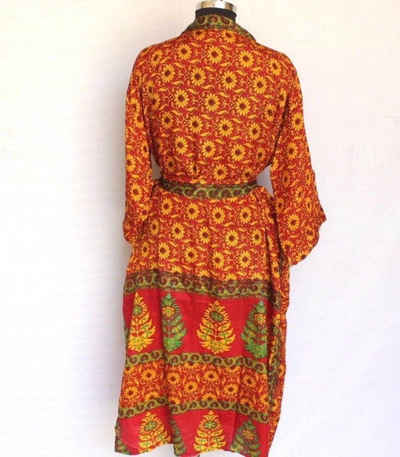 Handmade Indian Sari Kimono Beautiful Indian Bathrobe Night - Etsy
