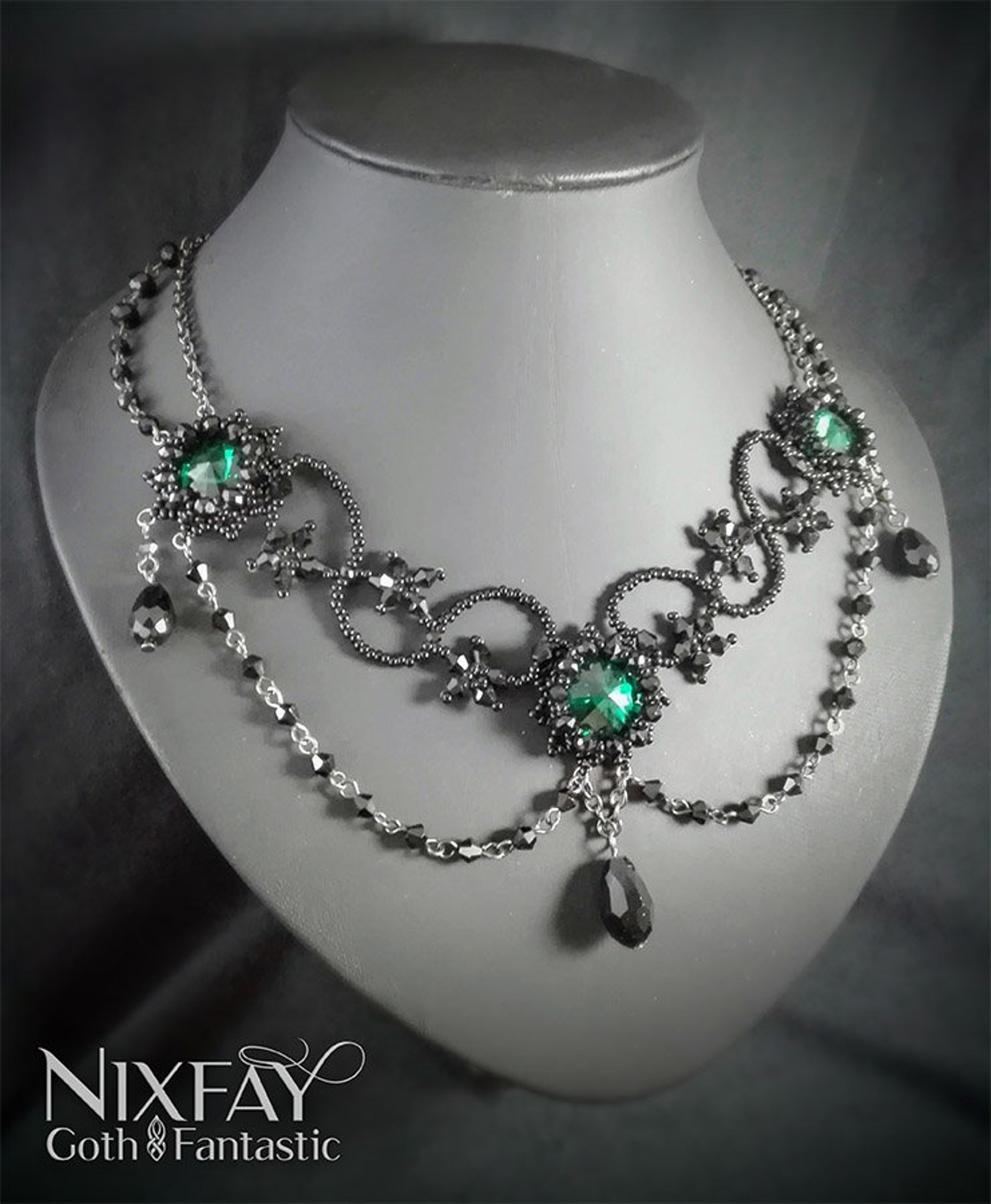 Crystal Necklace Mermaid/fantasy Goth Necklace | Etsy