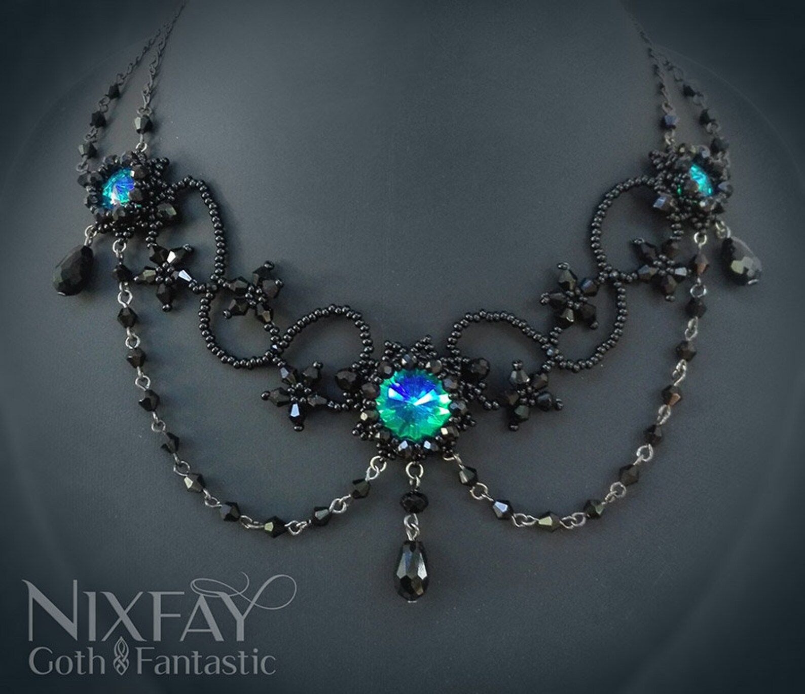 Crystal Necklace Mermaid/fantasy Goth Necklace | Etsy