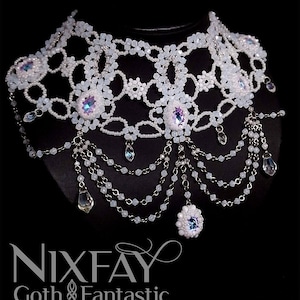 Beaded Goth/victorian Necklace - Crystal and Rhinestones - Goth ...