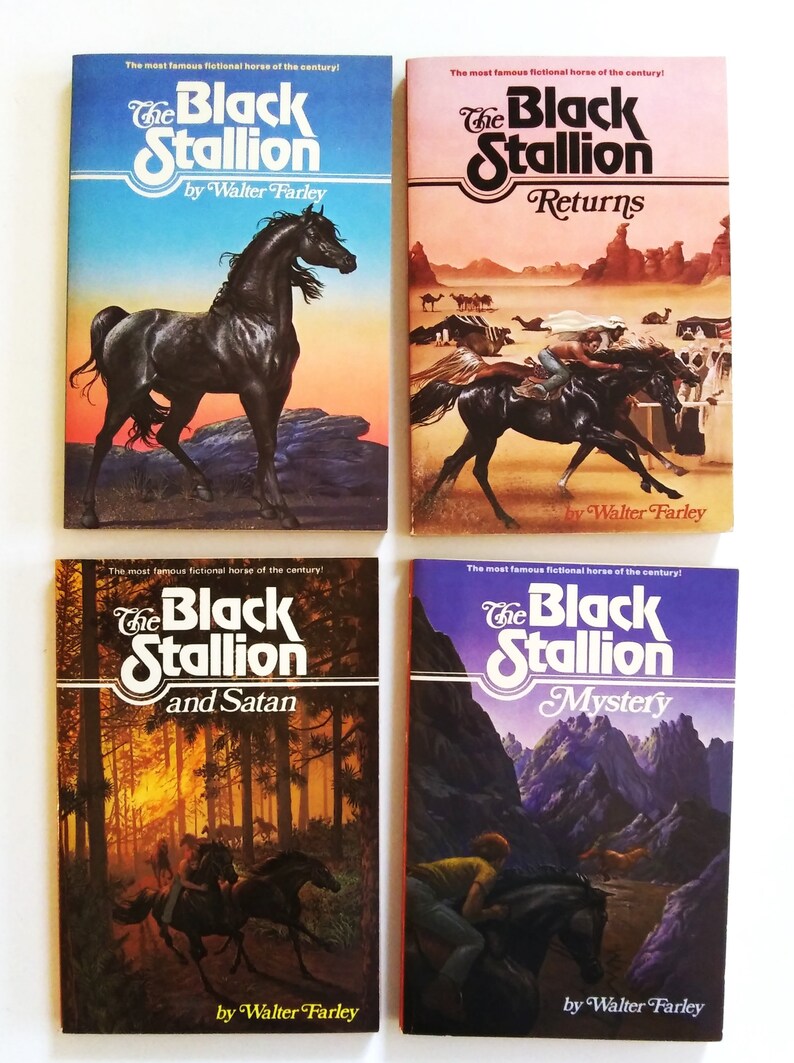 Set 4 Walter Farley Black Stallion Horse Books Vintage Children Set Lot ...