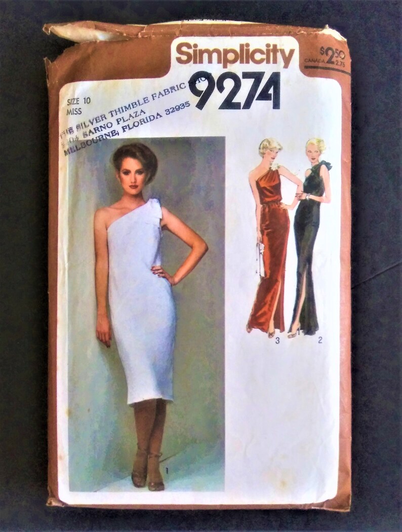 1979 Bias Cut Evening Dress Pattern Simplicity 9274 Misses | Etsy