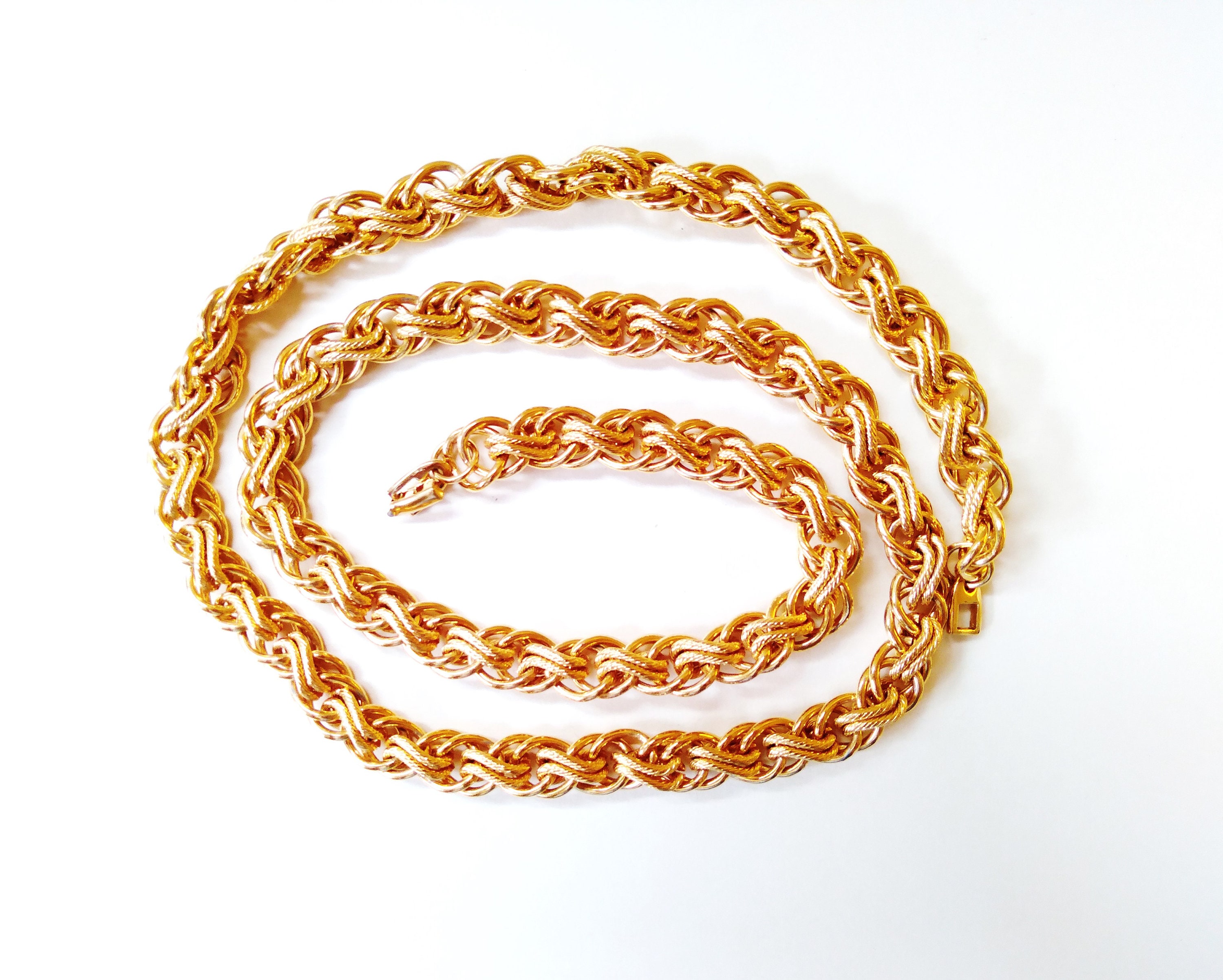 30 Napier Chunky Gold Rope Chain Vintage Heavy Twisted - Etsy