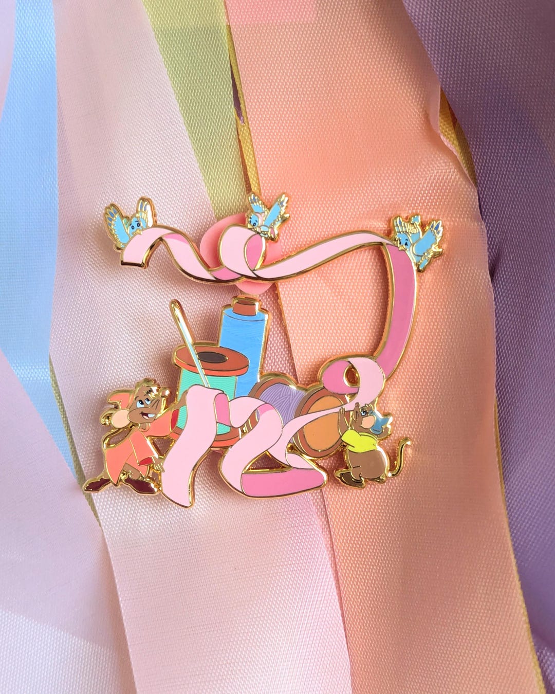 We'll Make A Lovely Dress - Tie A Ribbon - Cinderella Dress Making Mice ...