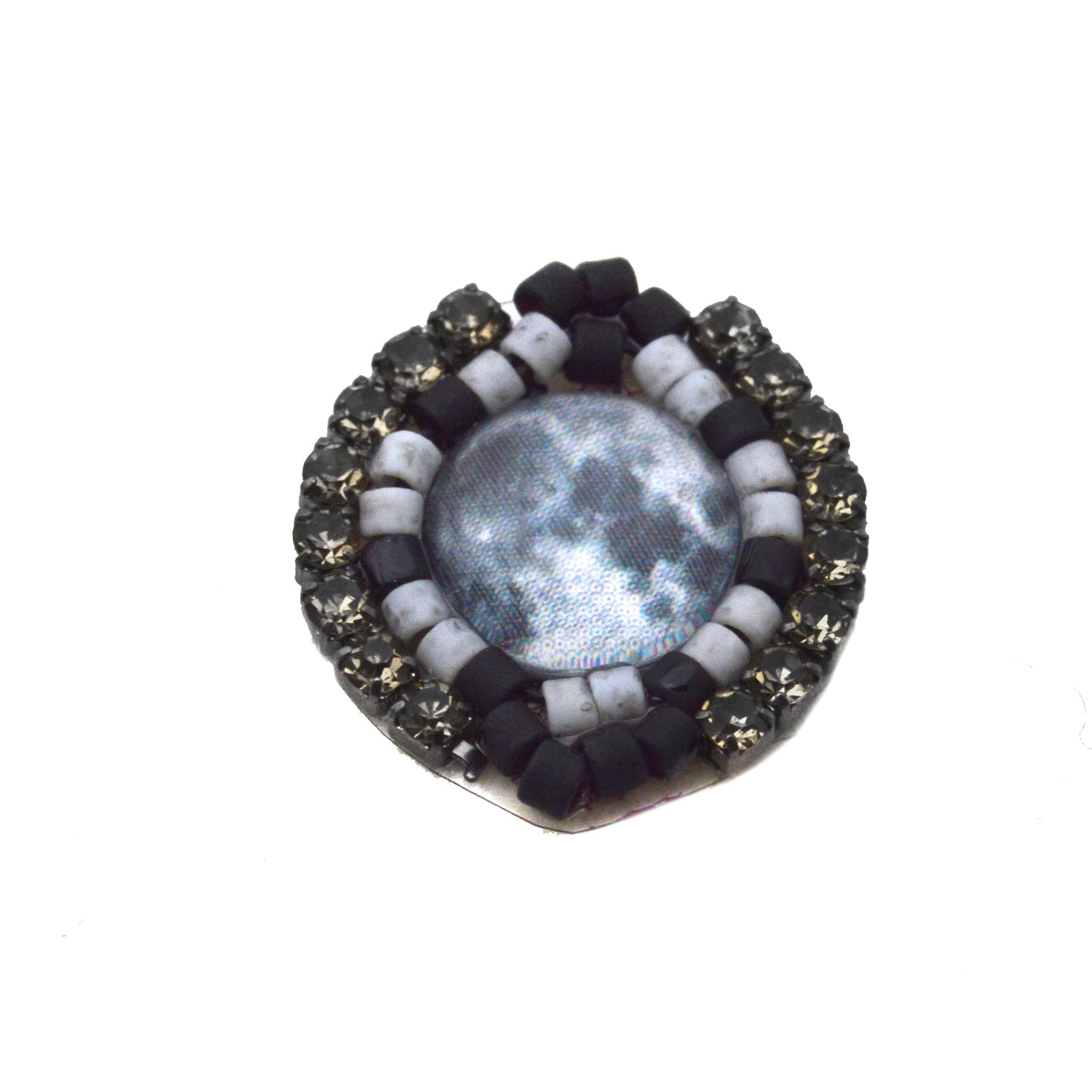 Full Moon Bindi in Black and Silver Witchy Forehead Jewelry Reusable ...