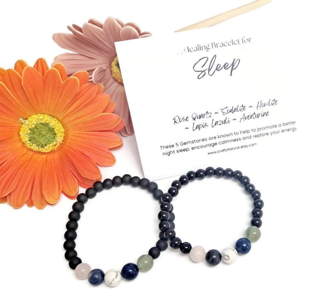 SLEEP Crystal Gemstones Bracelet Handmade Crystal Healing Bracelet ...