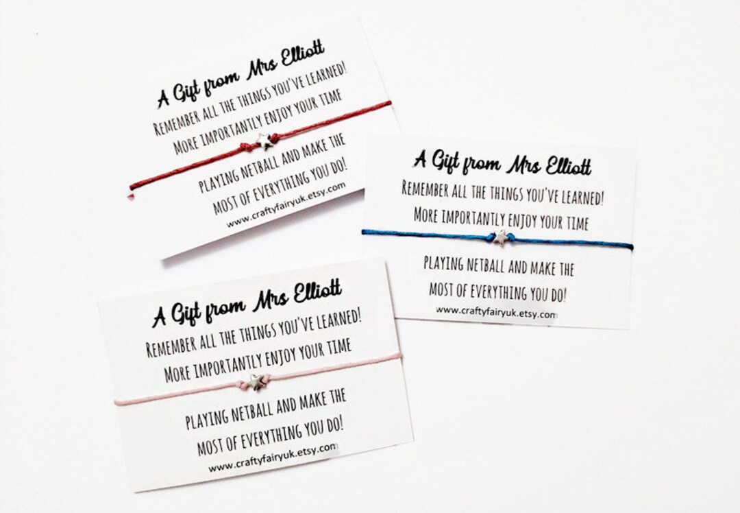 1 to 30 Pieces NETBALL Team Star Charm Wish Band Bracelets for Adults ...