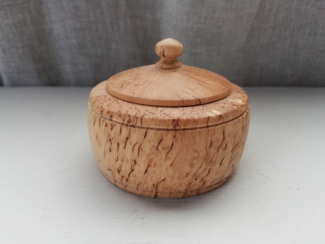 Vintage Birch Wood Round Box With Cover-trinket Box-swedish Handmade ...