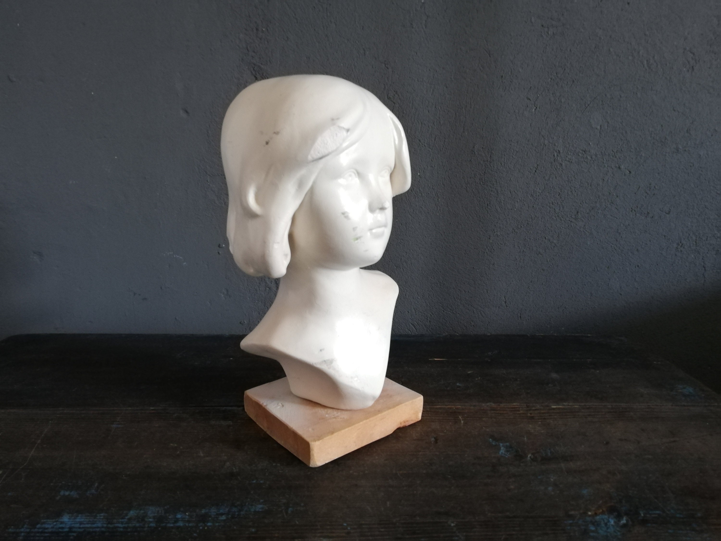 Antique Plaster Head With Wooden Pallet Plaster Art Home | Etsy