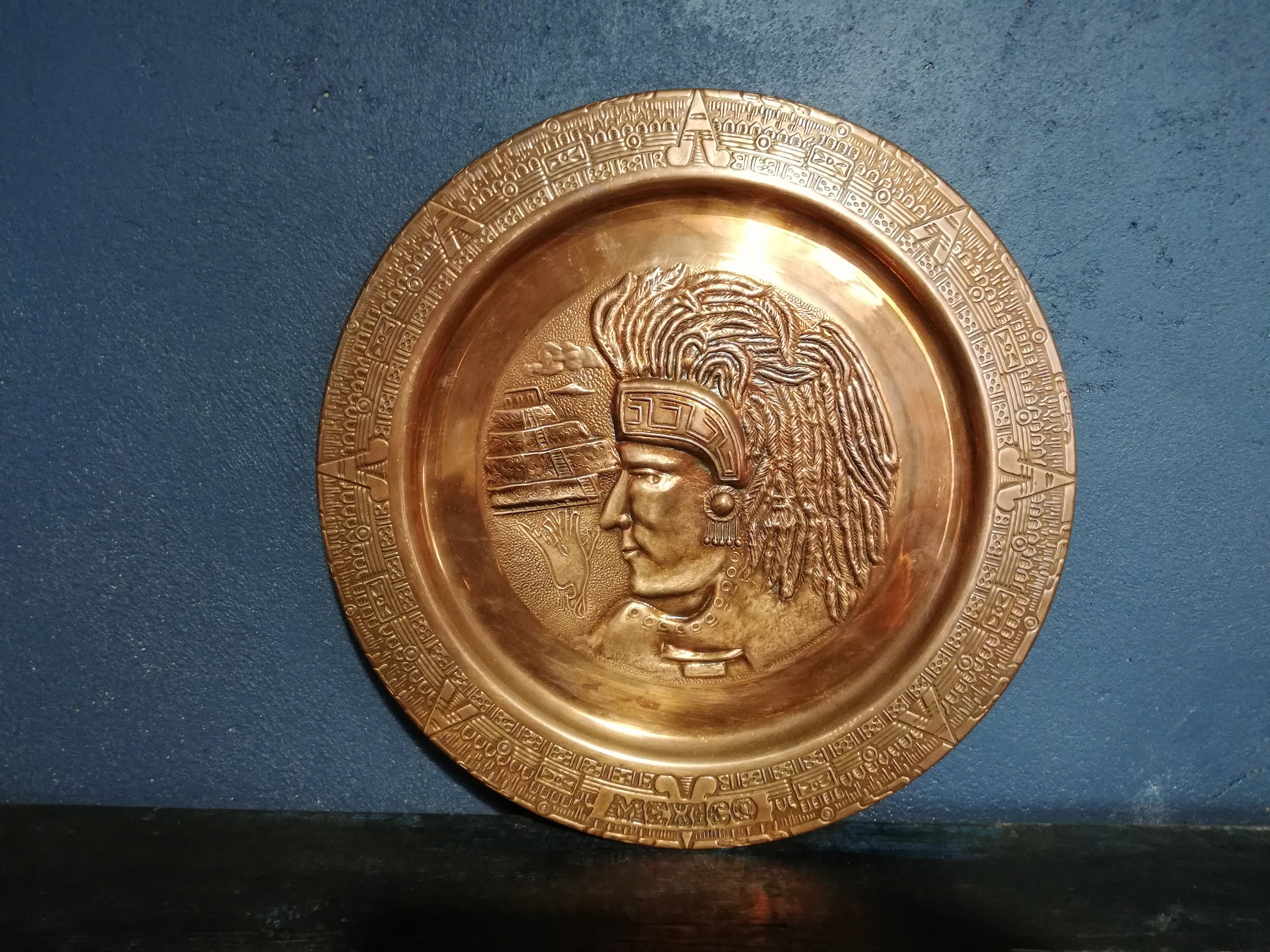 Vintage Copper Wall Plate: Mexican Tribal Decor (11.0 Inches) - Etsy