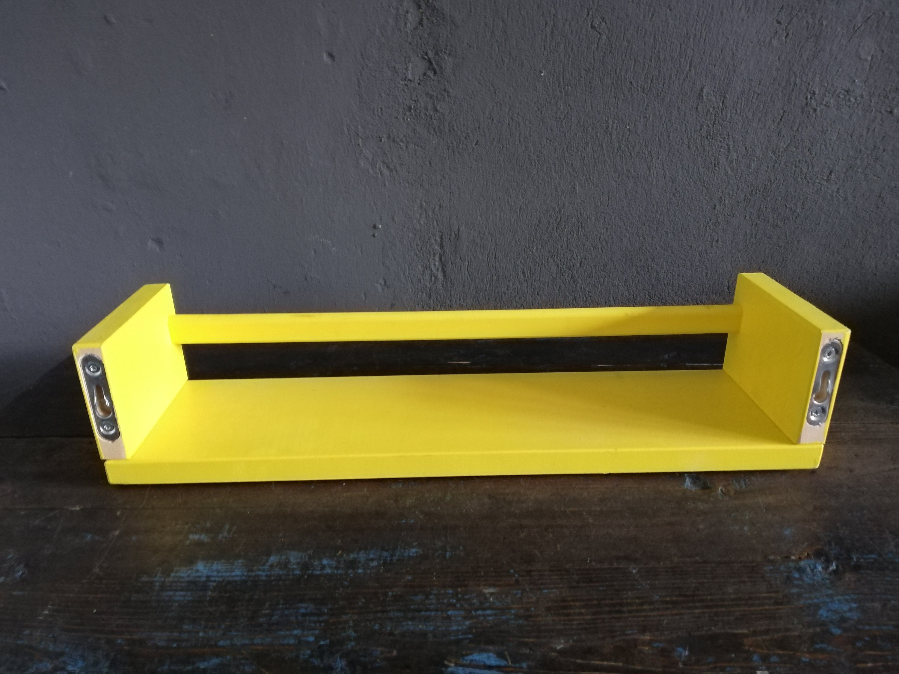 Yellow Plate Rack / Dish Rack Wall Shelf Wooden Shelf | Etsy