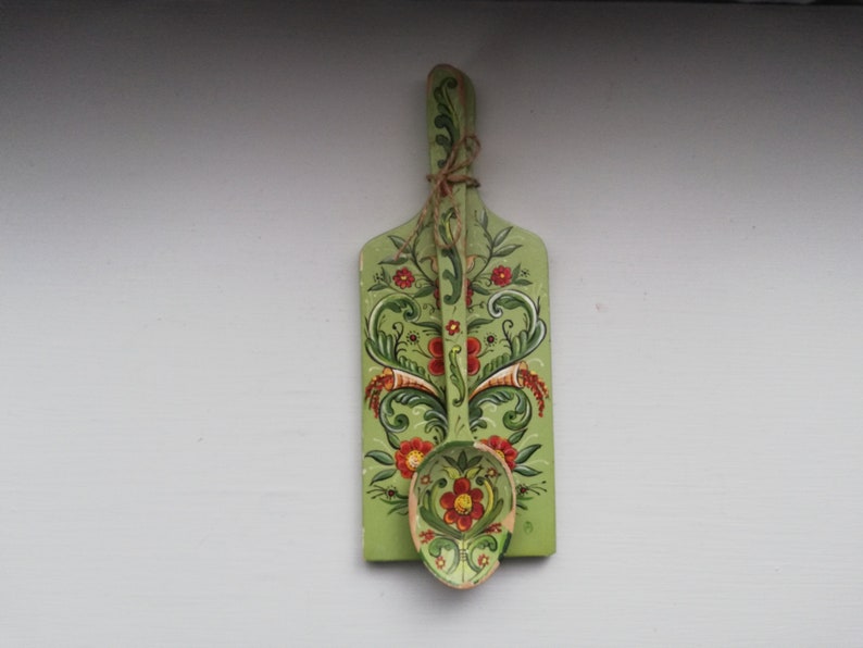 Antique Norwegian Folk Art Rosemaling Wooden Set Board and - Etsy