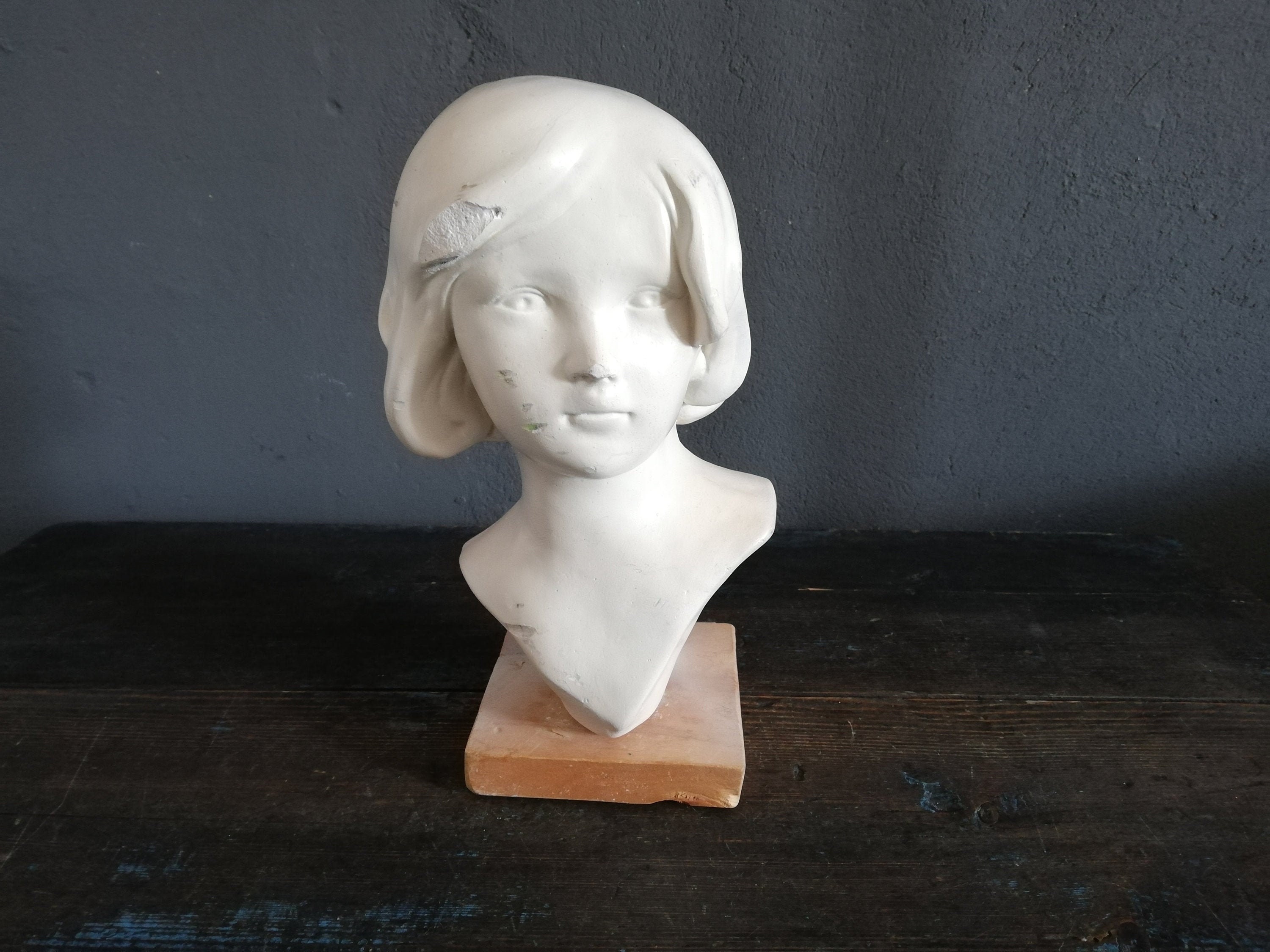 Antique Plaster Head With Wooden Pallet Plaster Art Home - Etsy