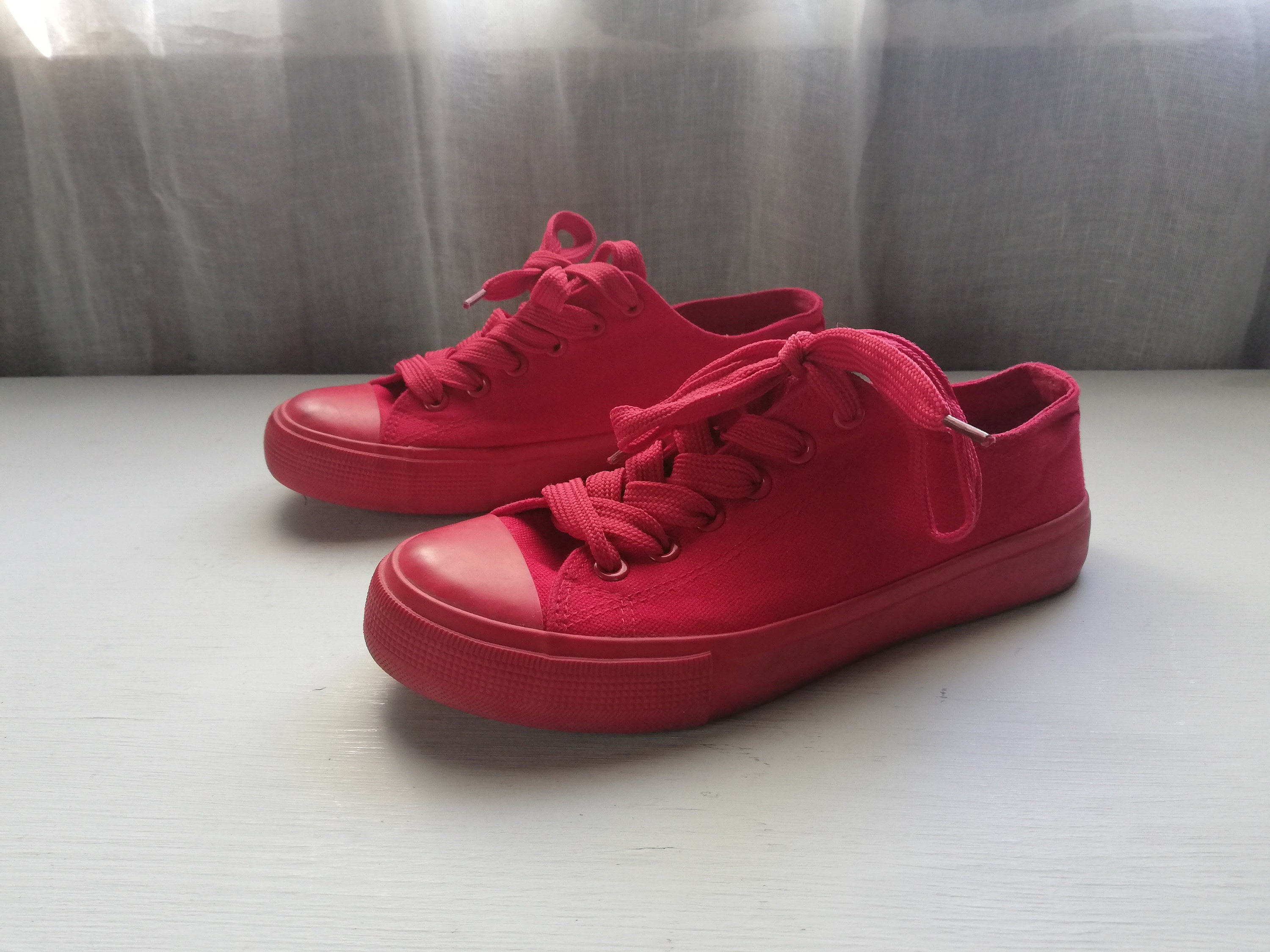 Red Womens Sneakers Vty Size Eur 37 Us 6.5 Uk 4.5 - Etsy UK