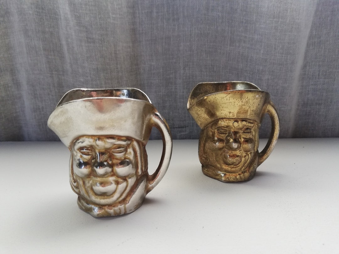 Antique English Brass Toby Jugs Mug Set of 2 - Etsy