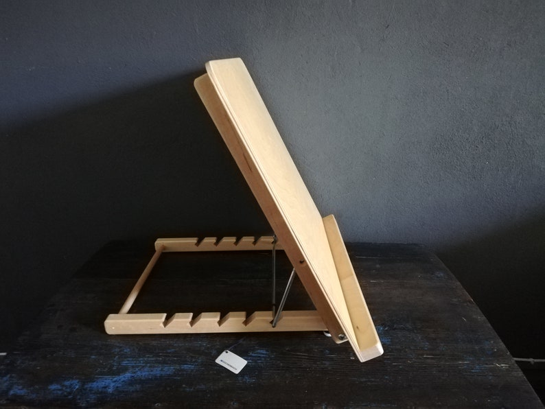 Wooden Book Stand With Adjustable Height - Etsy