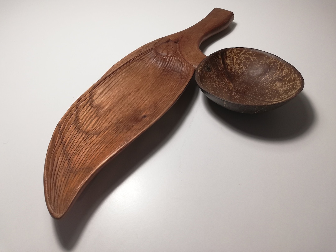 Wooden Plate- Coconut Dish-the Fruit Plate-carving Handmade - Etsy