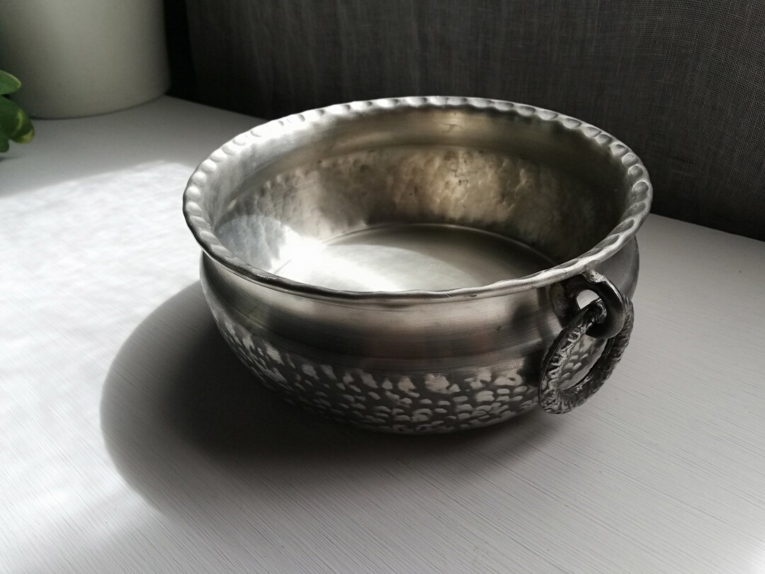 Antique Hammered Pewter Bowl: Norwegian Viking Motive, Handmade - Etsy