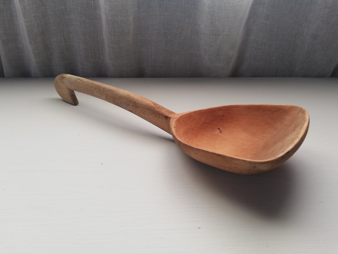 Large Antique French Primitive Wooden Spoon - Etsy