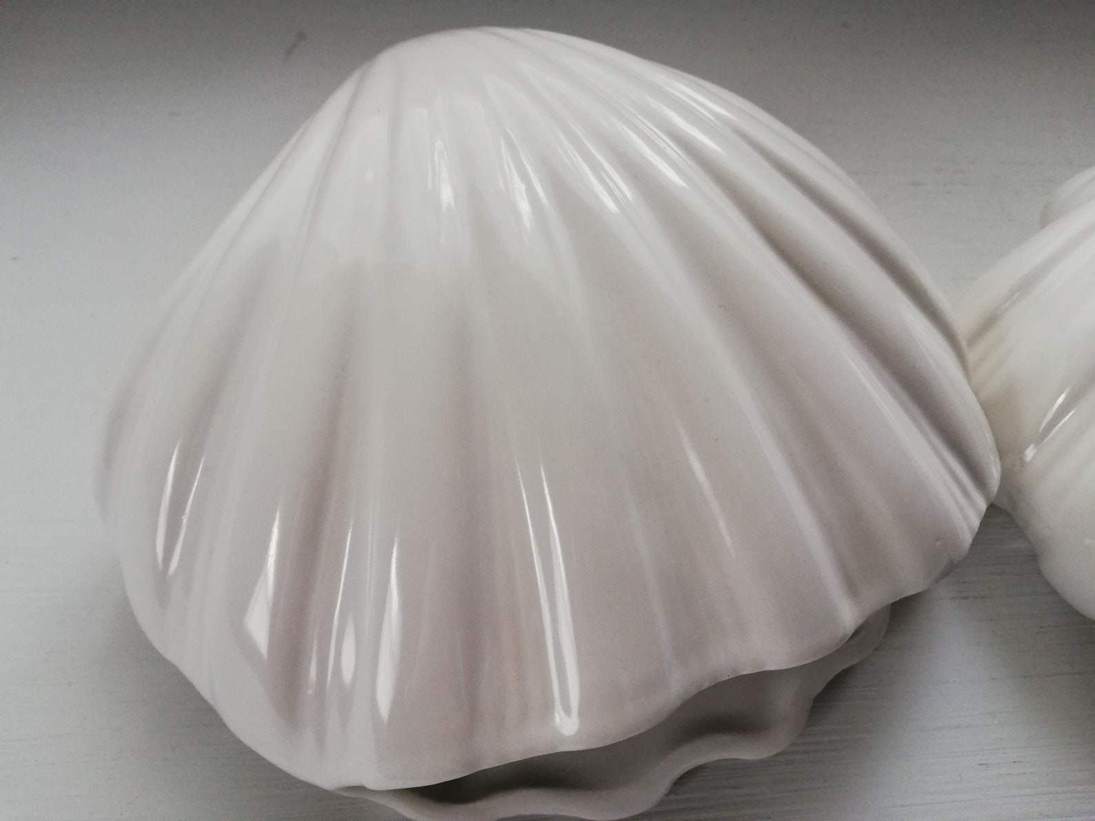 Mid Century Modern Pottery Shell Wall Vase Set of 2 Danish Modern 1970s ...
