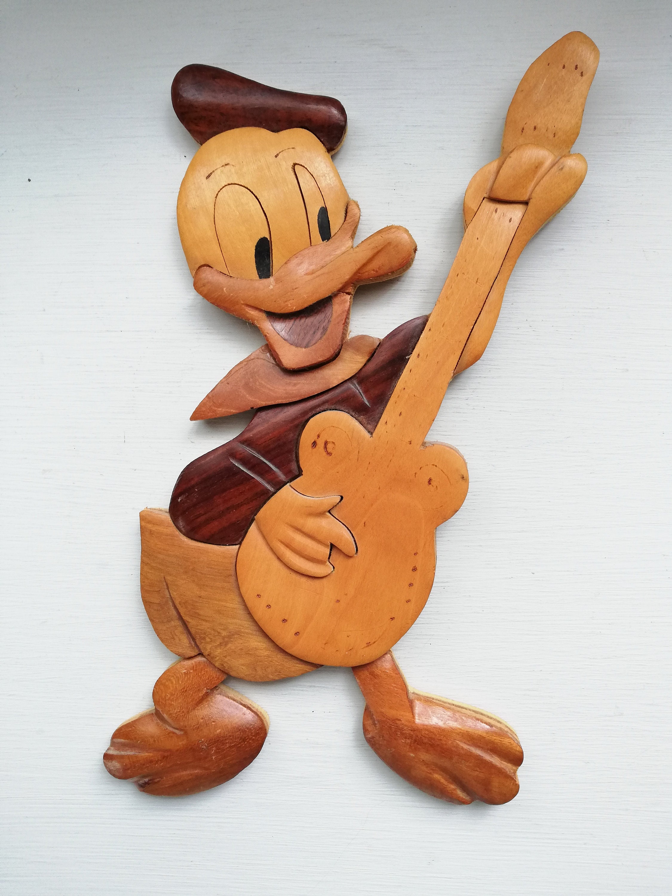 Donald Duck Wall Decor Intarsia Wood Vintage - Etsy
