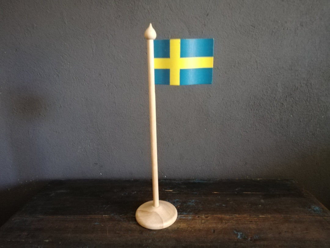 Swedish Flag Large Size Table Decor Natural Wooden Hand Painting - Etsy