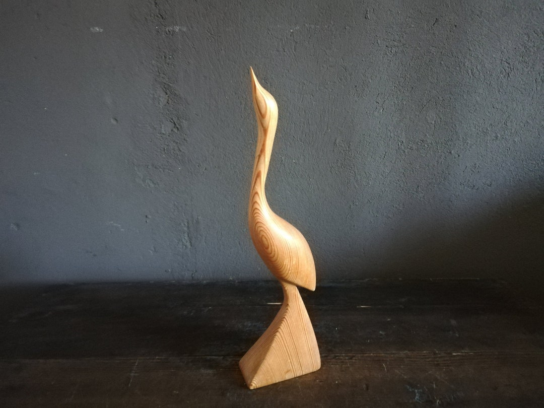 Large Wooden Crane Vintage Handmade, - Etsy